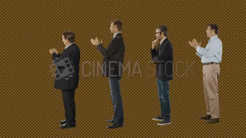 CinemaStock - Greenscreen - Profile view of men clapping and cheering ...