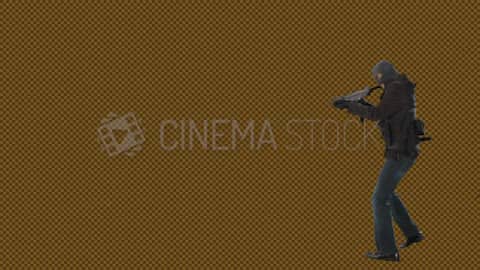 CinemaStock - Greenscreen - Bank robber walks in and out of frame ...