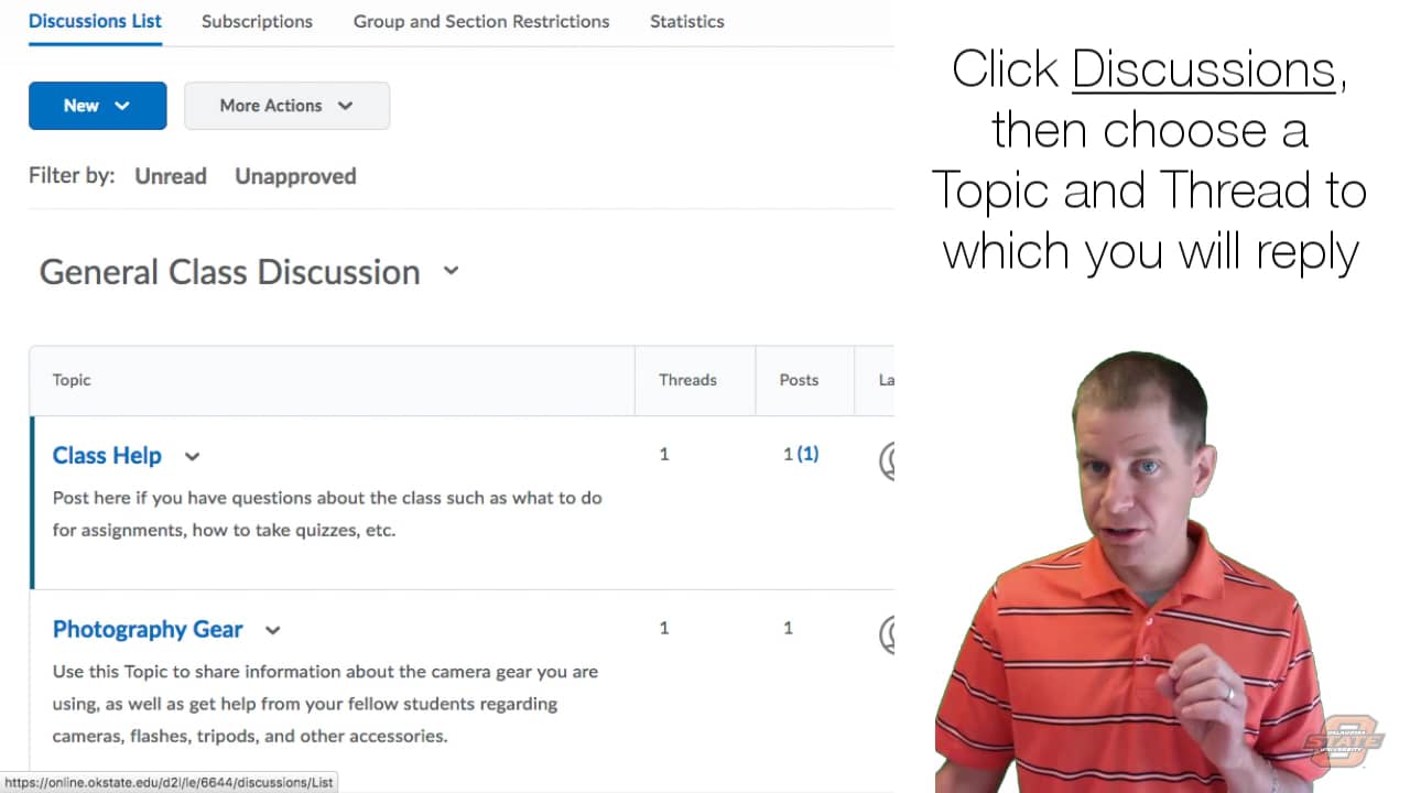 Brightspace: Replying to a Discussion Board Thread on Vimeo