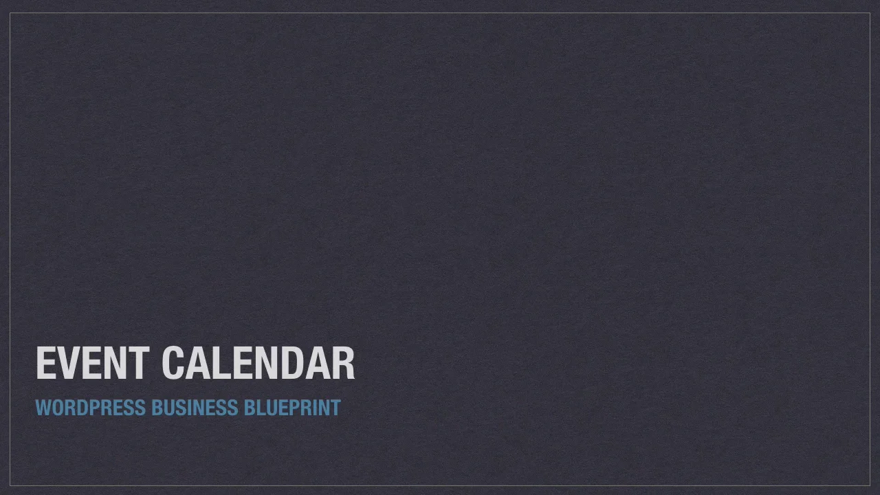 Event Calendar - Blueprint HD on Vimeo