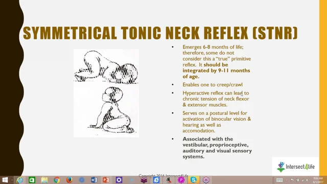 Symmetrical Tonic Neck Reflex (stnr)