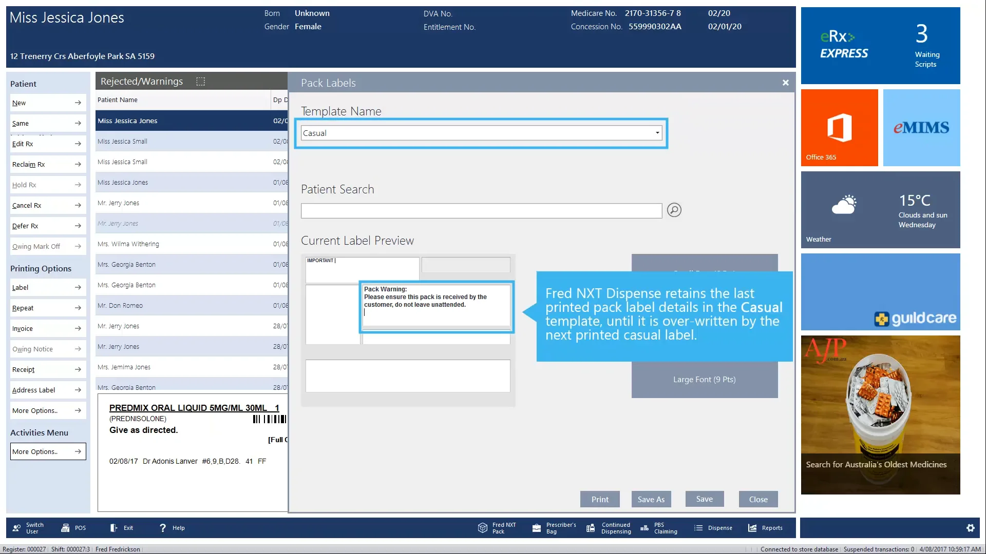 Fred NXT Dispense: Print a casual pack label on Vimeo