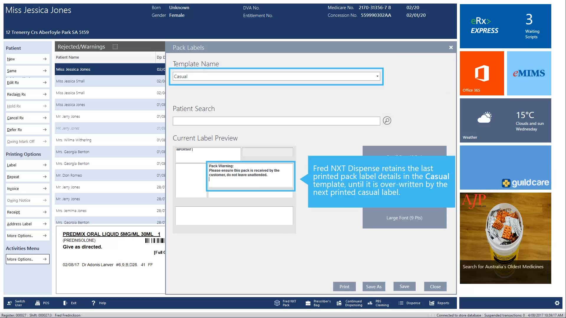 Fred NXT Dispense: Print a casual pack label on Vimeo