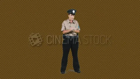 CinemaStock - Greenscreen - Female cop talks to a suspect and takes ...