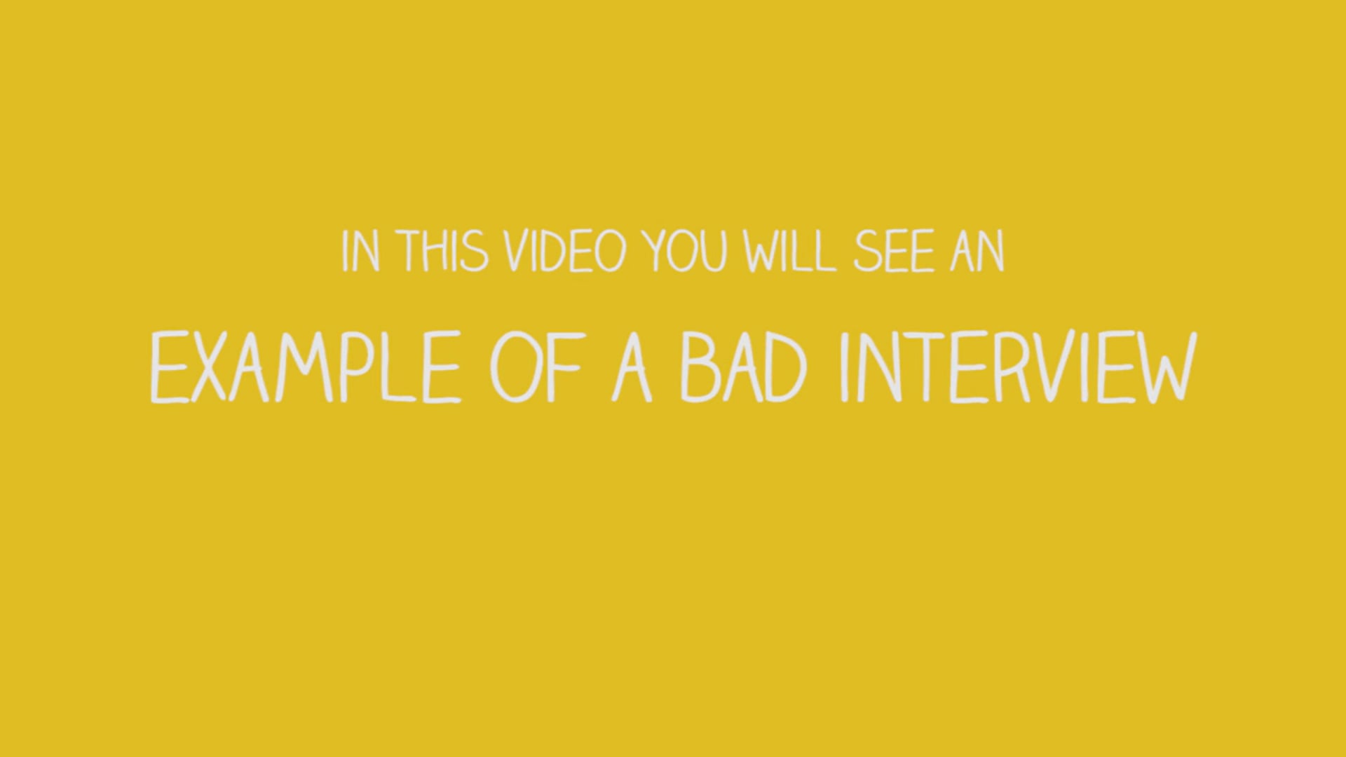 Demo: Bad interview | Inspirations for Design: A Course on