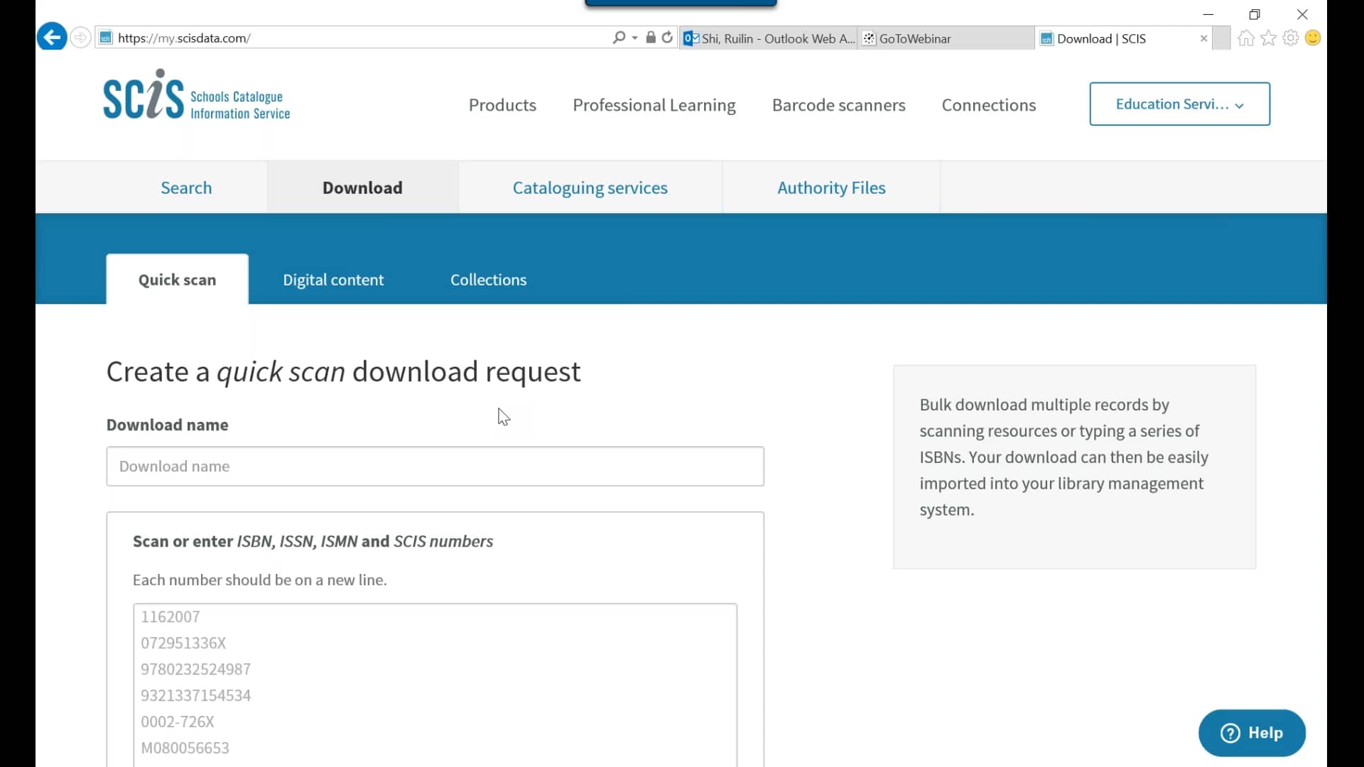 Downloading records in SCIS Data on Vimeo