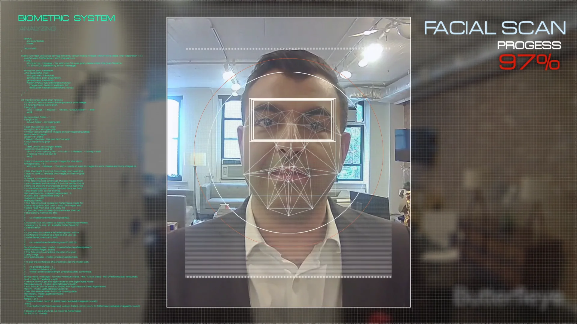 Facial recognition face scan on Vimeo