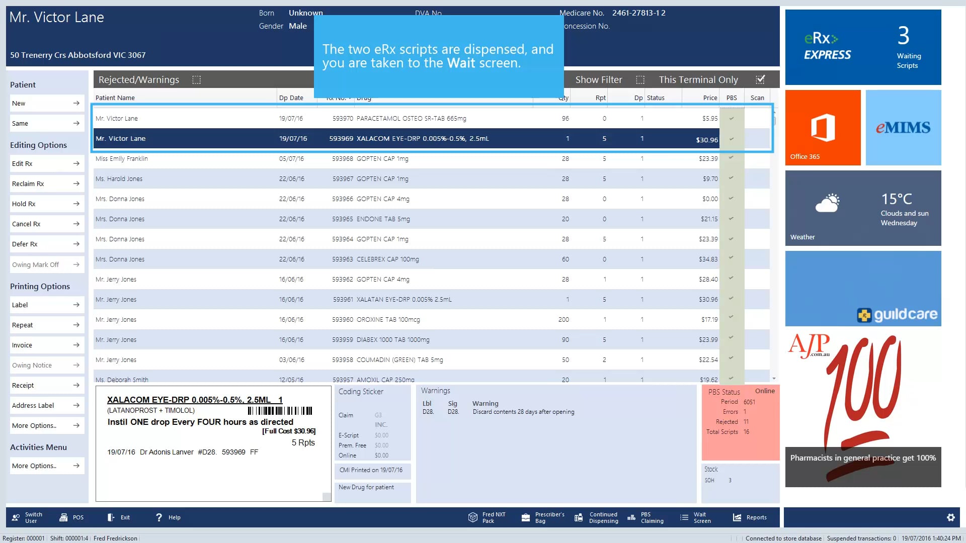 Fred NXT Dispense: Dispense eRx scripts on Vimeo