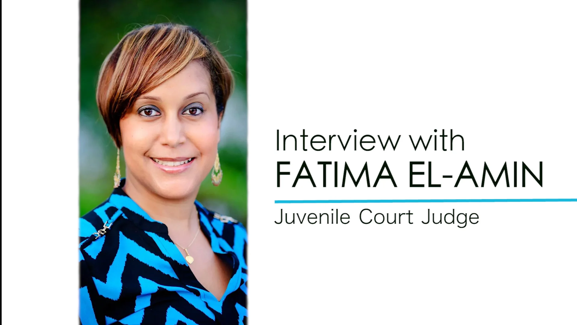 INTERVIEW WITH JUDGE FATIMA EL-AMIN on Vimeo