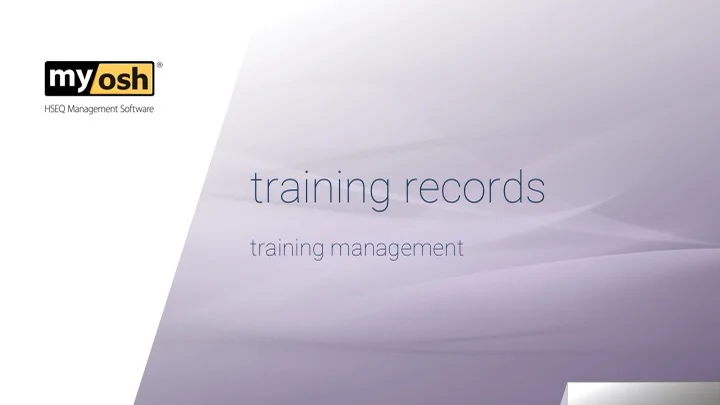 myosh - Training Management User Training - myosh Training Management ...