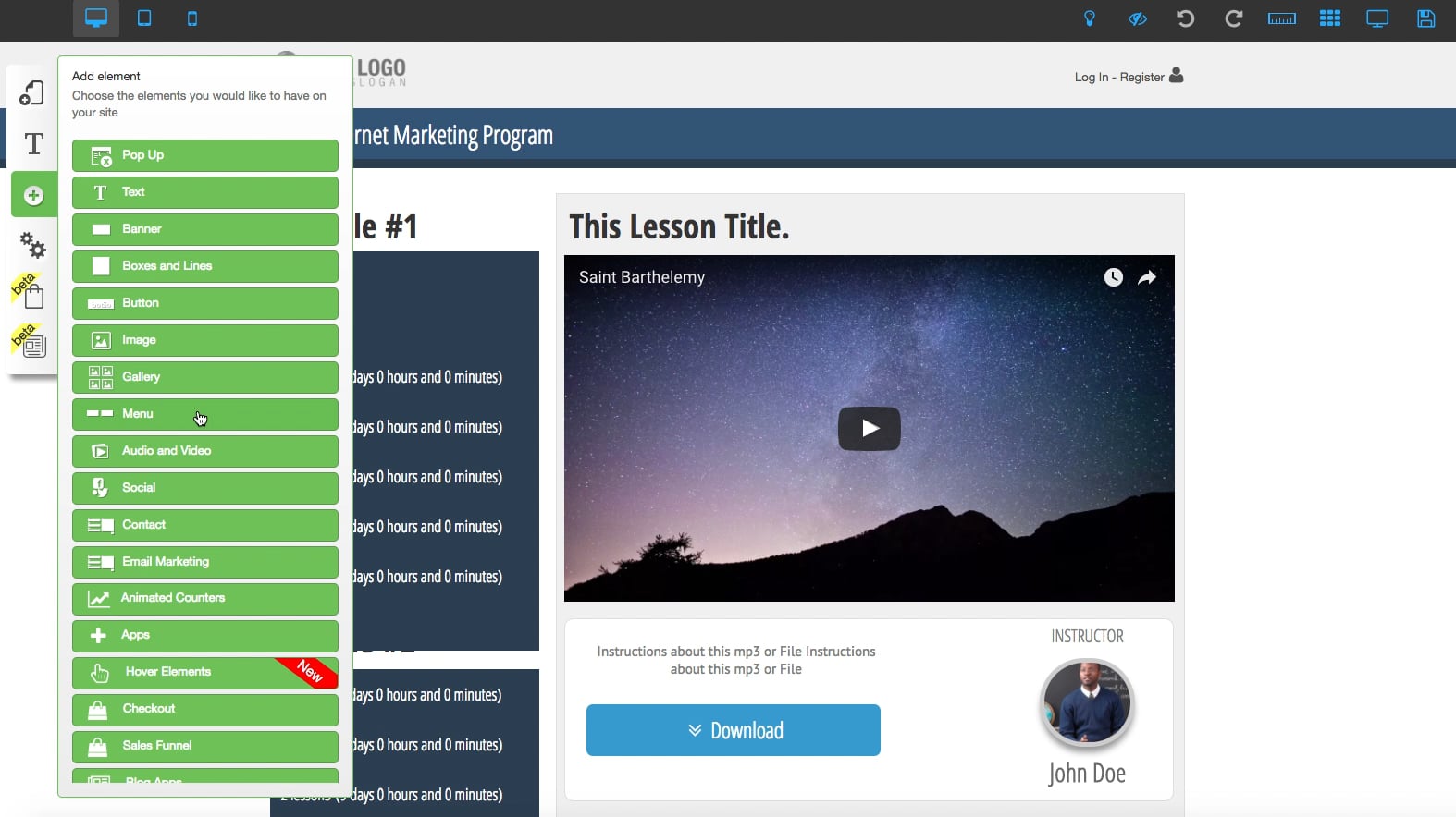 Site Builder - How to Add Drip Content on Vimeo