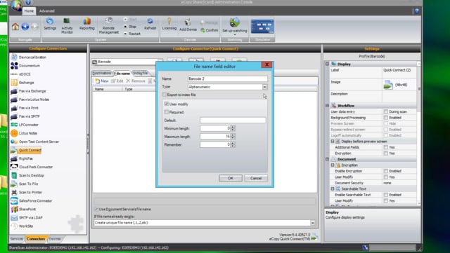 eCopy ShareScan Barcode Service