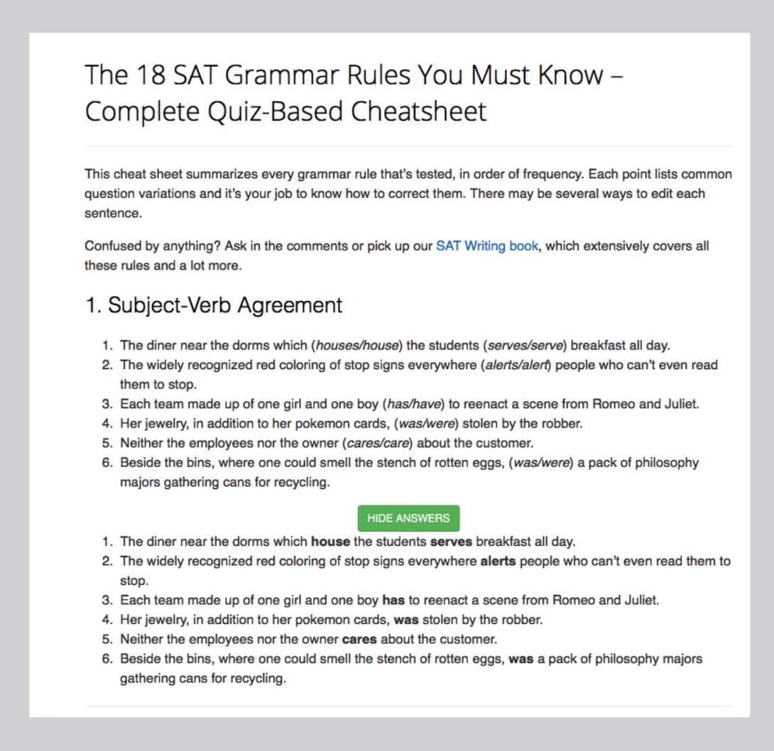 18 SAT Grammar Rules Cheat Sheet-125% on Vimeo