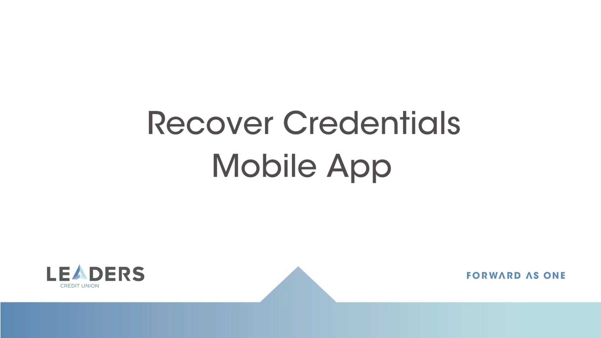 How To - Recover Credentials | Mobile App on Vimeo