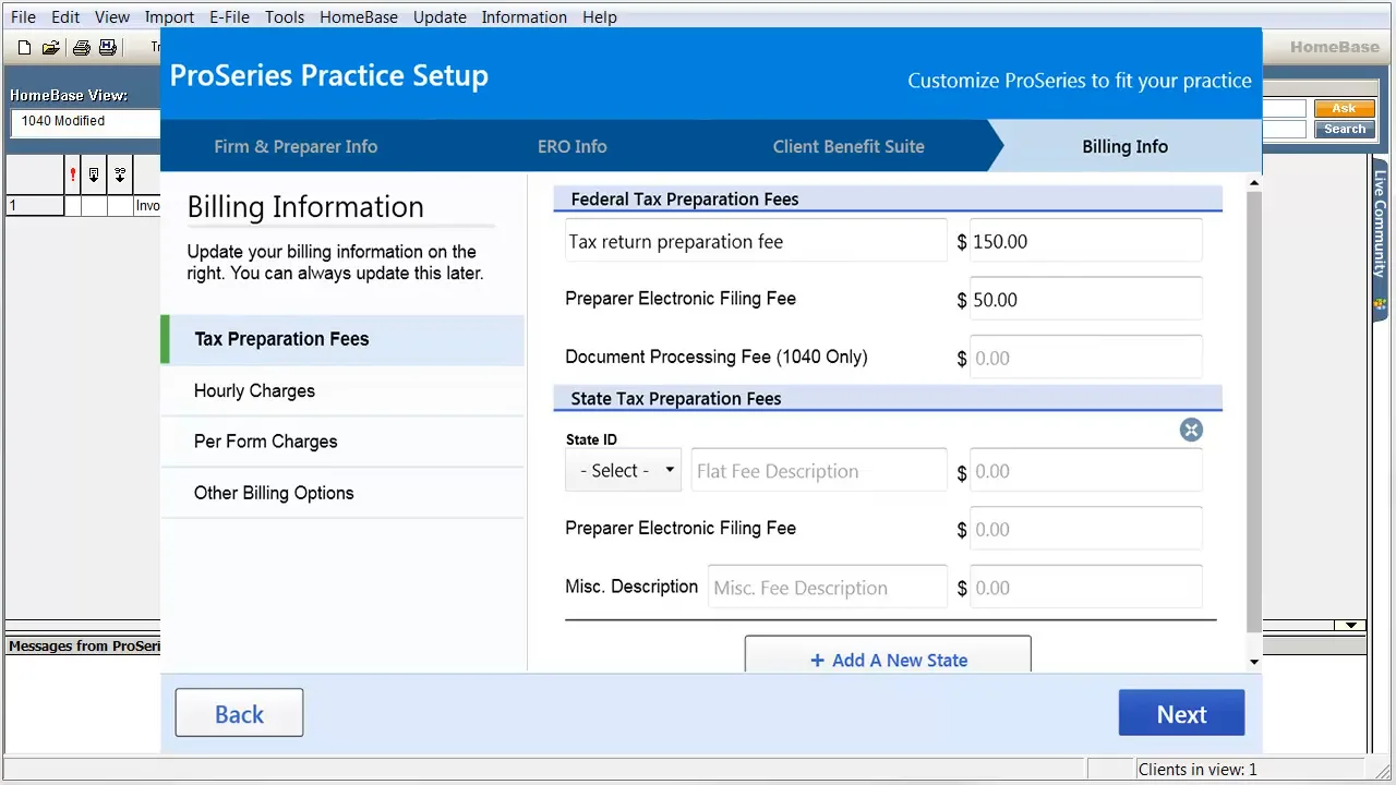 Intuit - ProSeries Tax Software - Exporting ProSeries Invoice to QuickBooks