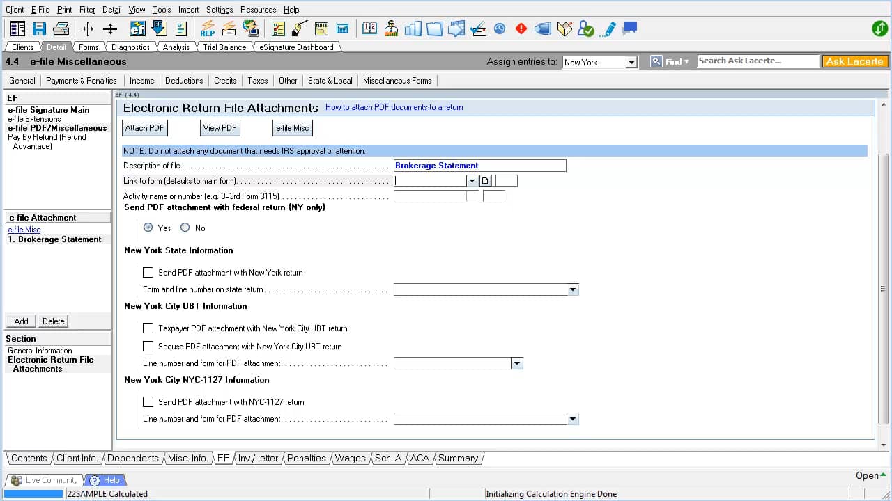 Intuit - Lacerte Tax Software - Data Entry General - Attaching a PDF on ...