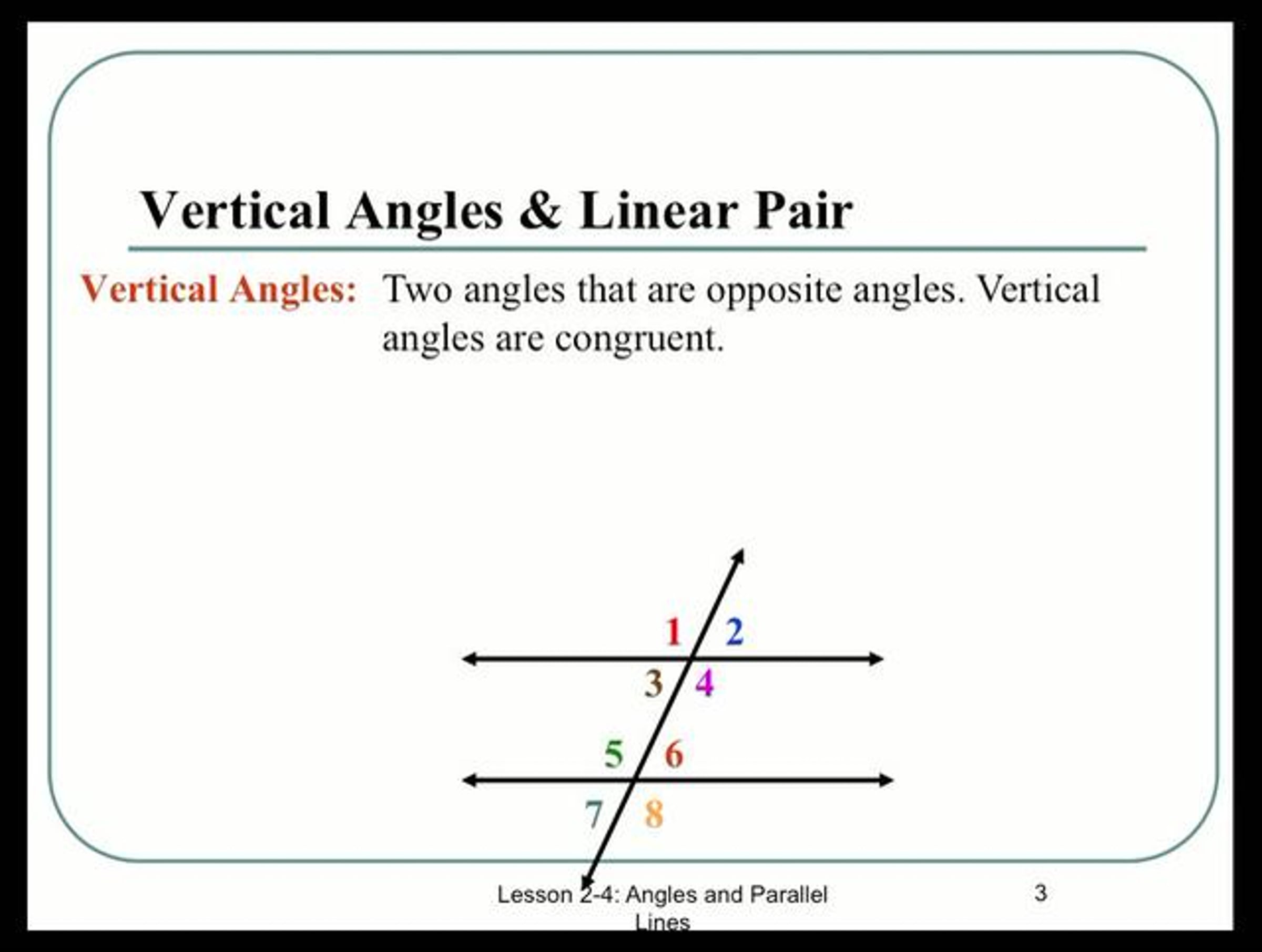 Parallel Lines and Transversals PowerPoint
