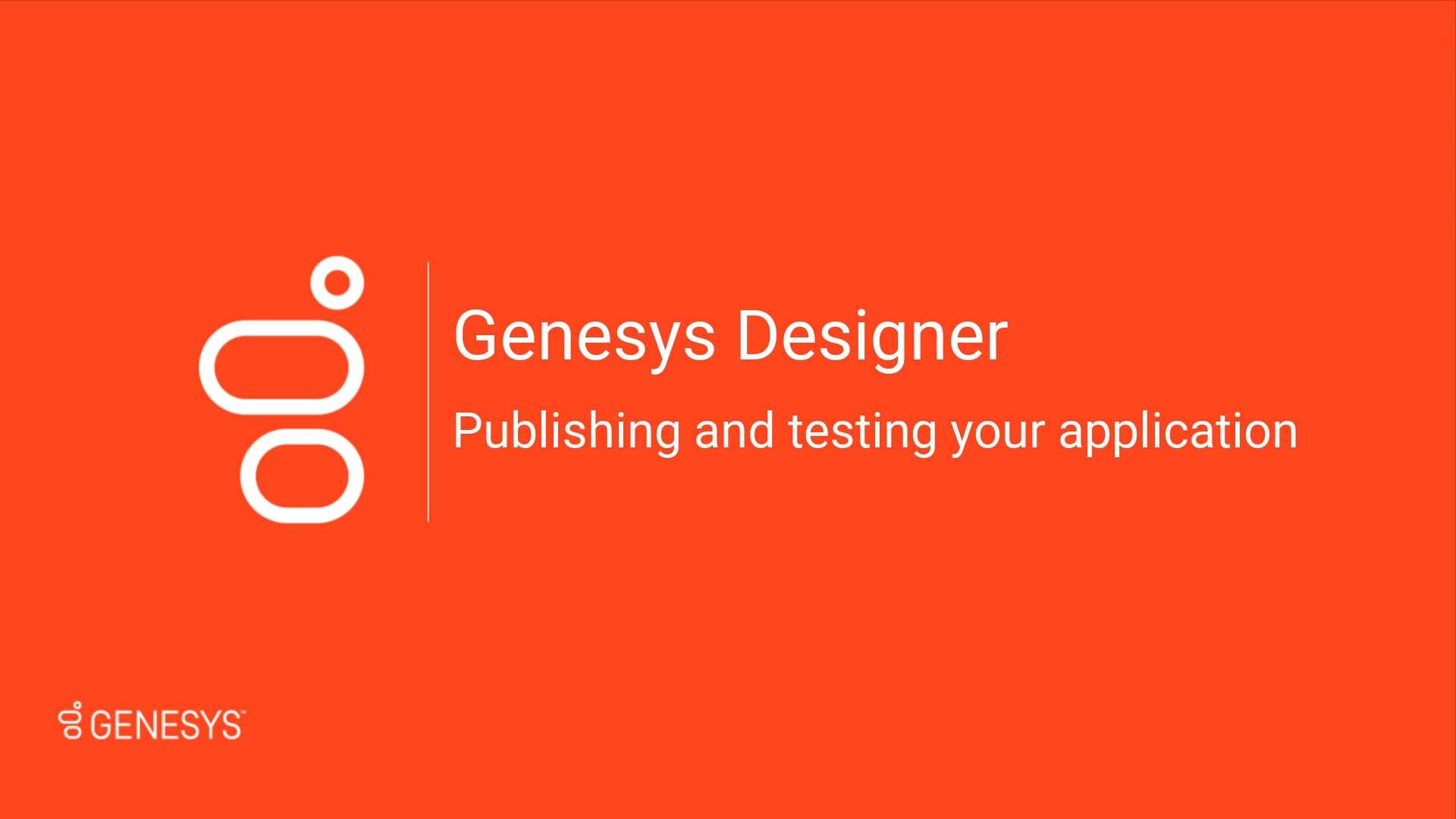 Genesys Designer: Publishing and testing your application on Vimeo