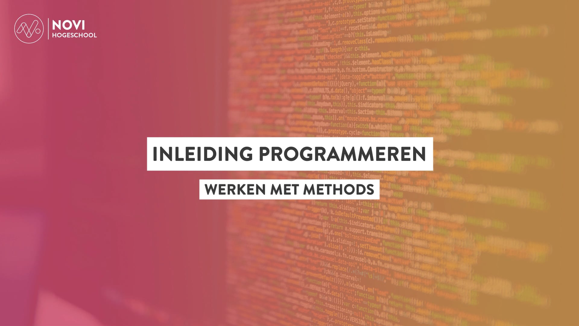 Inleiding Programmeren: Werken met methods on Vimeo