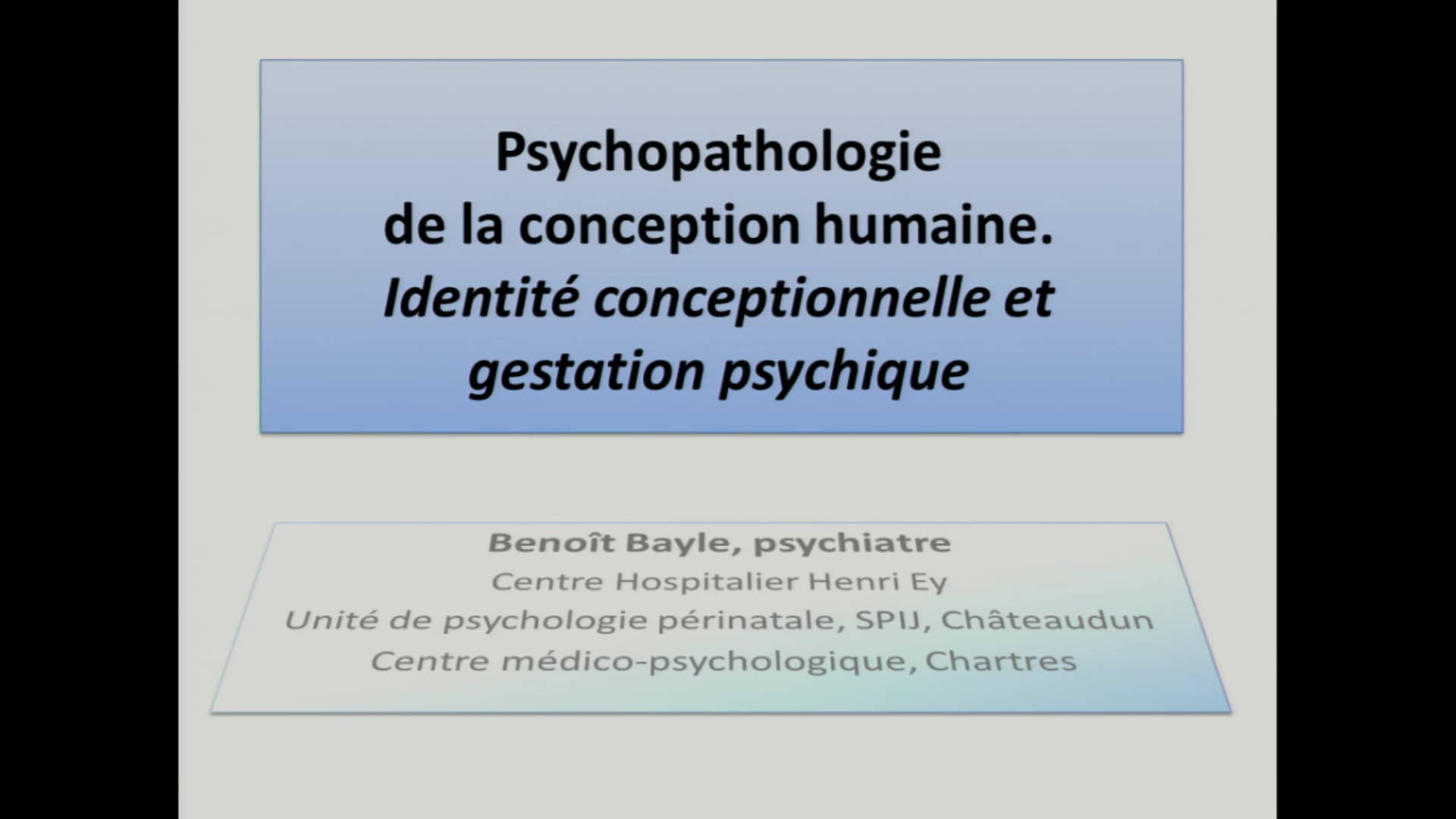 Psychopathologie de la conception humaine. Identité conceptionnelle et ...