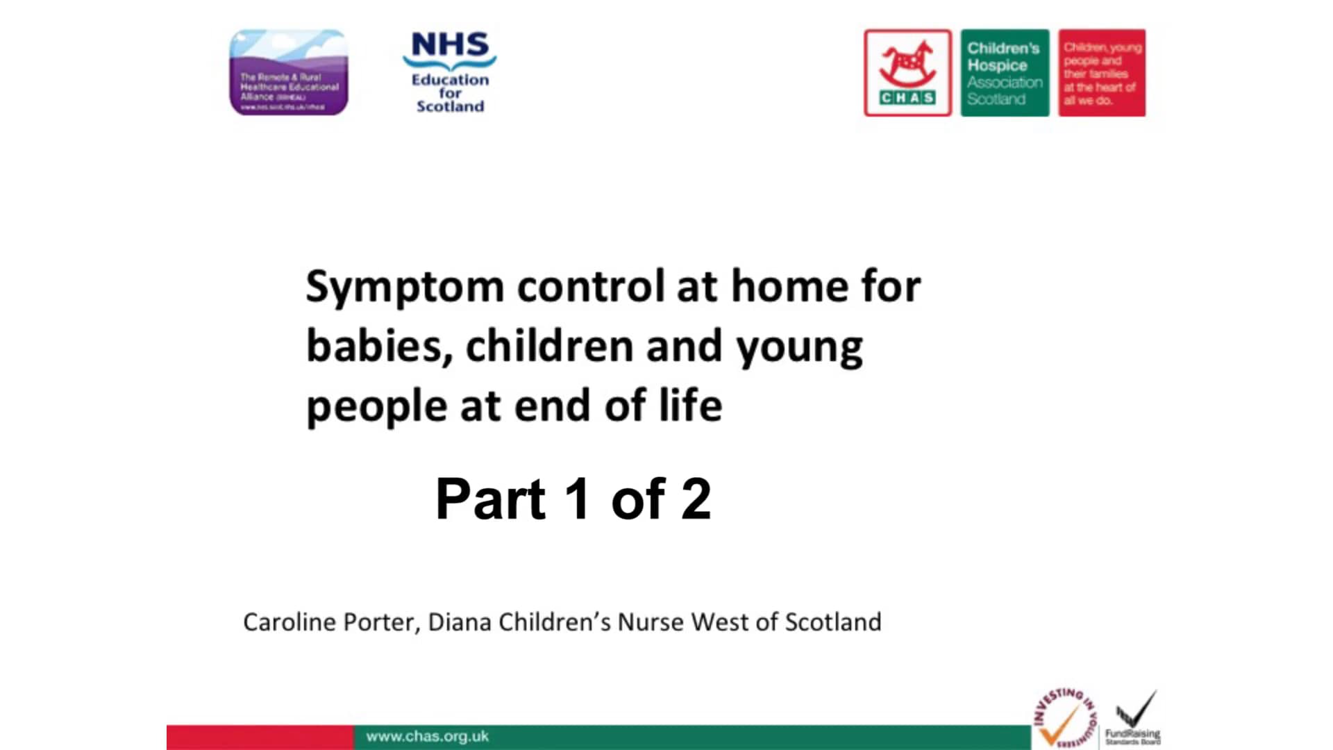 Symptom control at home for babies, children and young people at end of ...