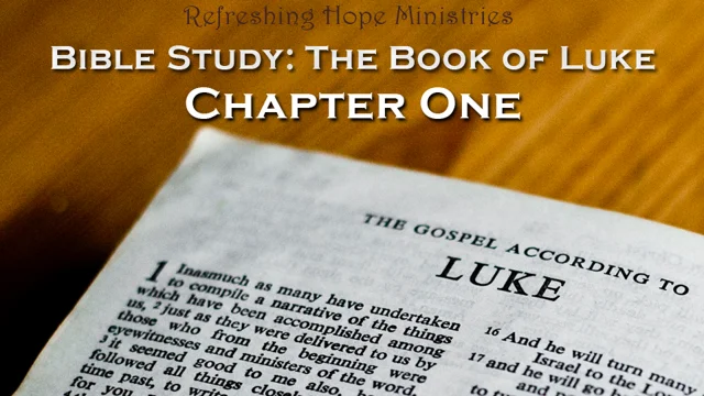 Study Of Luke Chapter 1