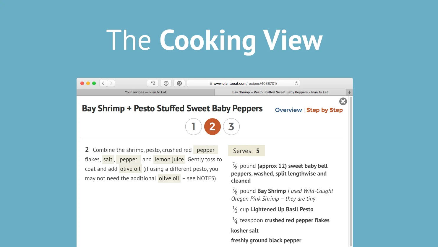 RECIPES - Cooking View