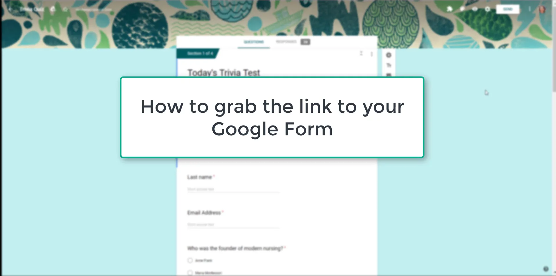 Grabbing the link to a Google Form on Vimeo
