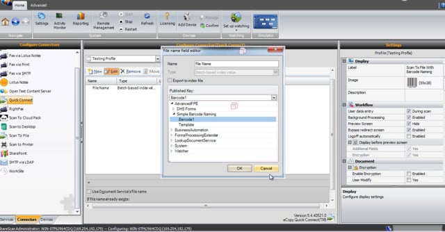 Automated File Naming using Barcodes with eCopy ShareScan