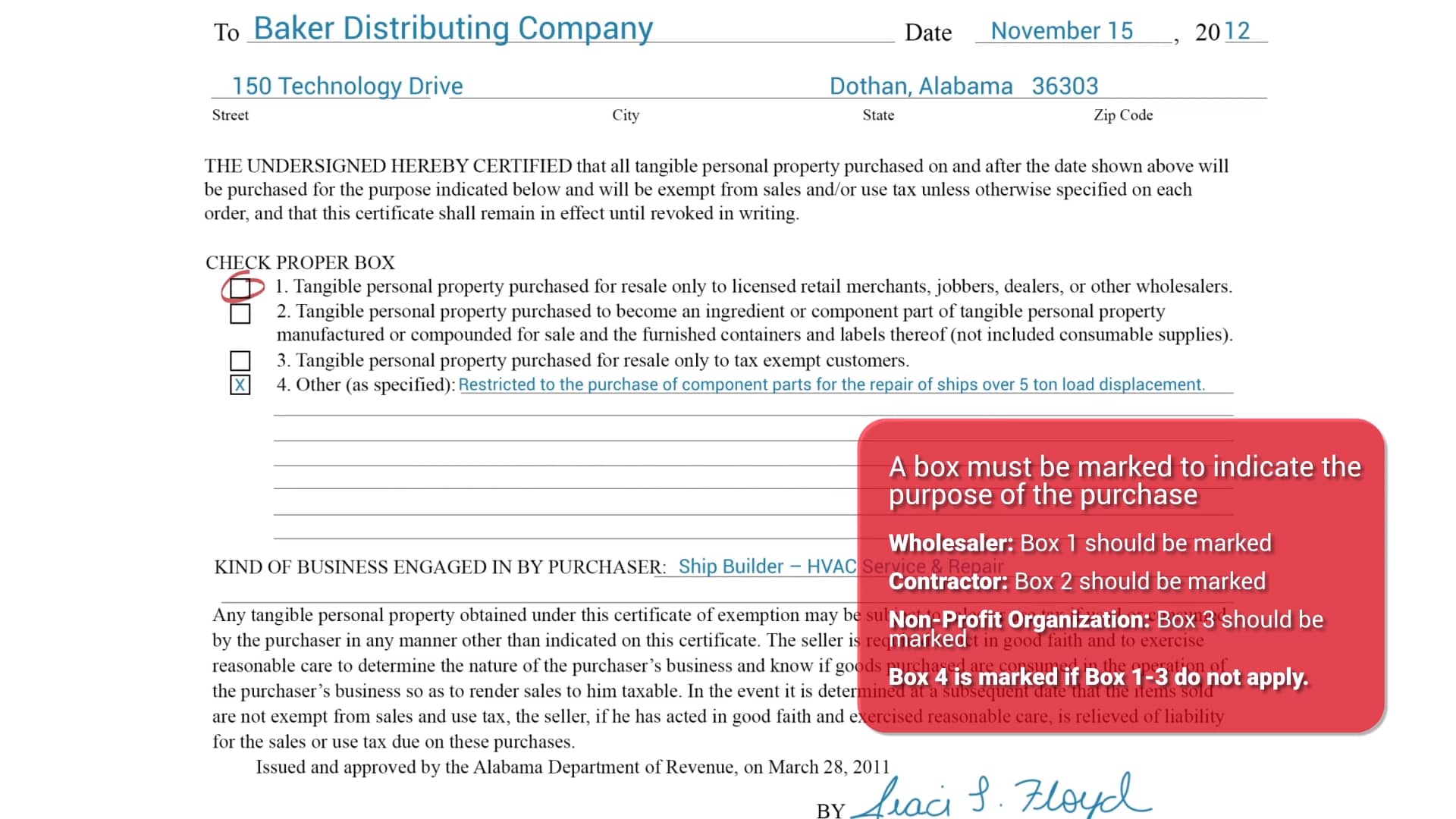 Alabama Resale Certificate Exemption Training FINAL on Vimeo