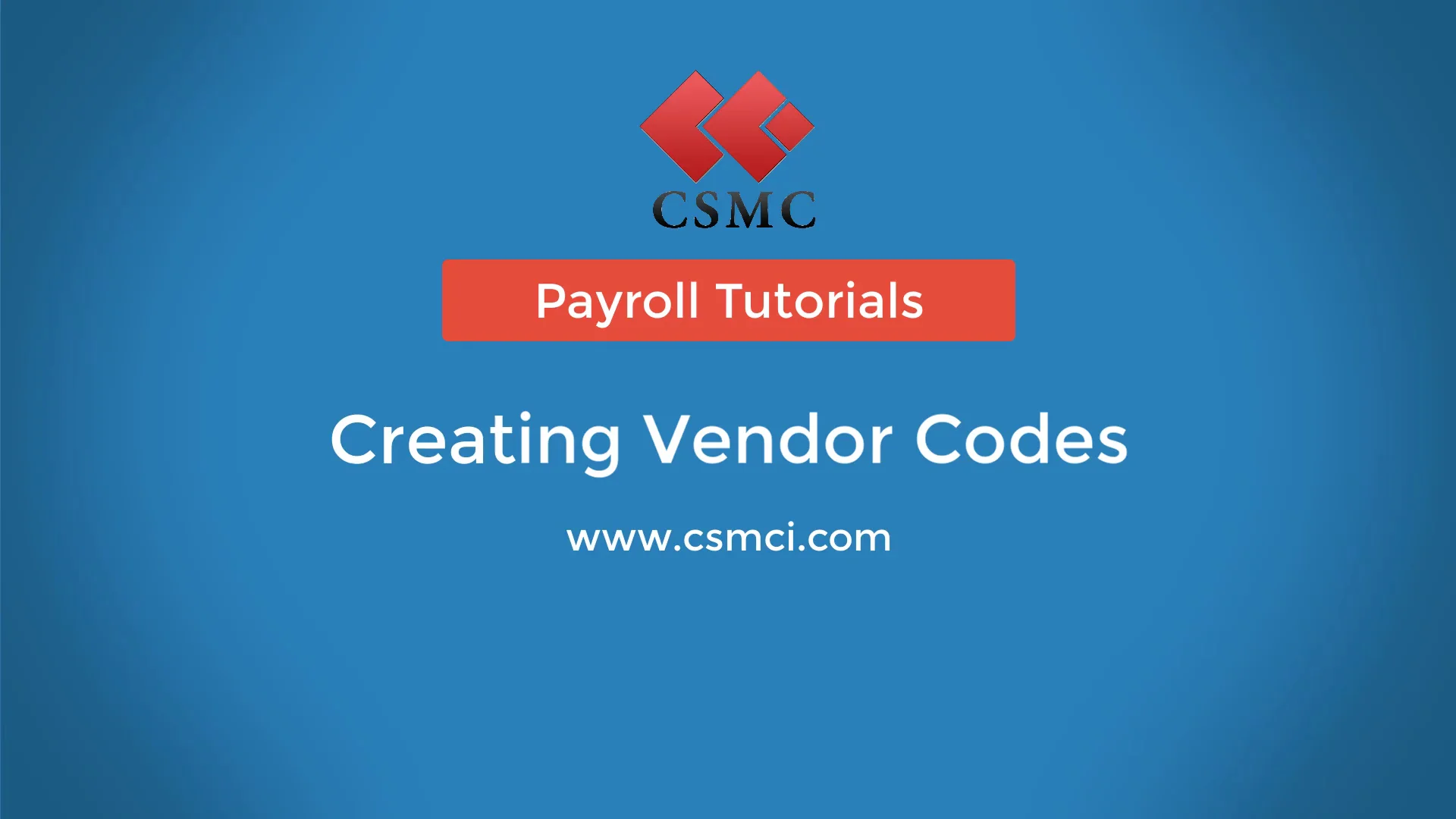 Payroll Training Tutorials - Basic Functions: Creating Vendor Codes in ...