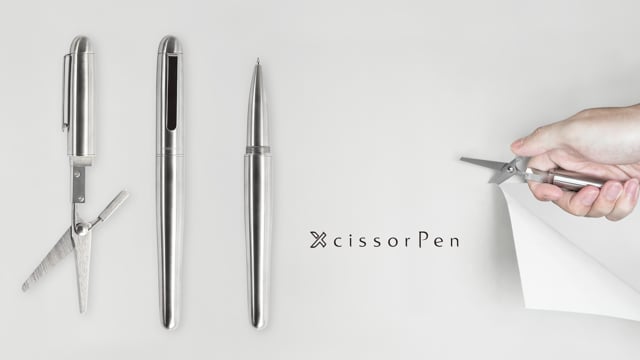 This Unique Pen Conceals a Tiny Pair of Scissors