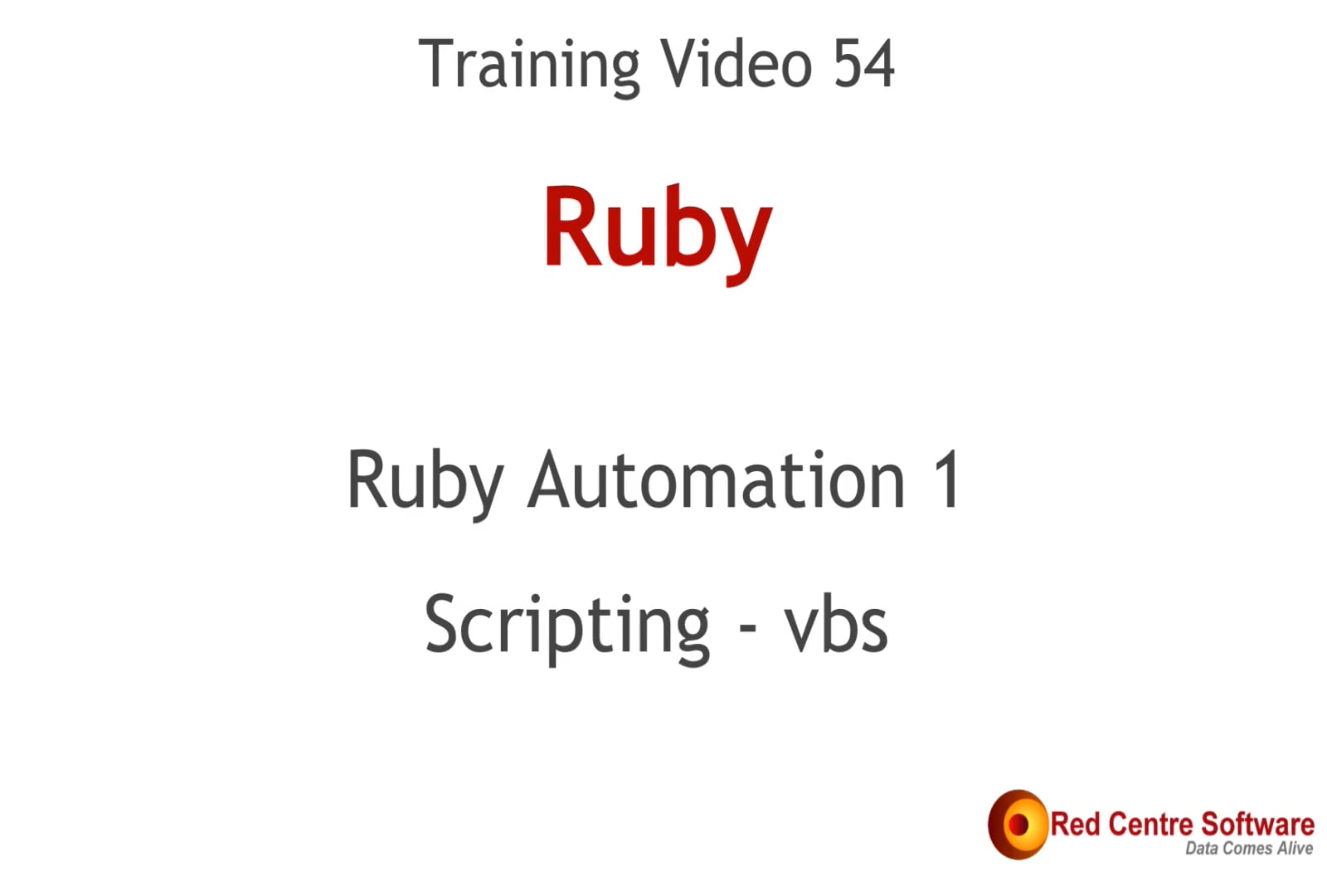 TVID54 - Ruby Automation 1 - Scripting - vbs on Vimeo