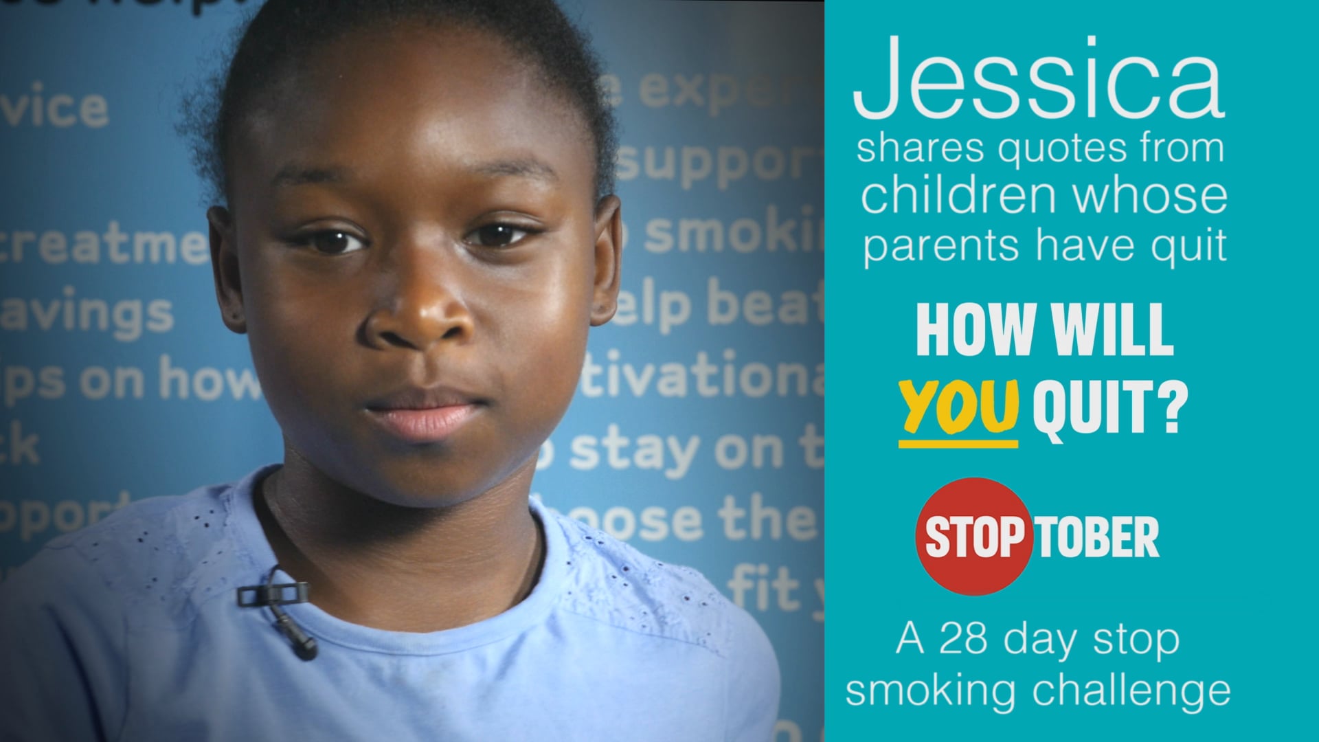 NHS Lambeth Stoptober promotional video featuring quotes from children ...