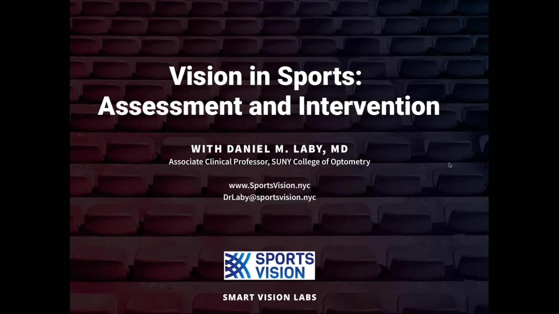 Webinar: Vision in Sports - Assessment and Intervention with Dr. Daniel ...