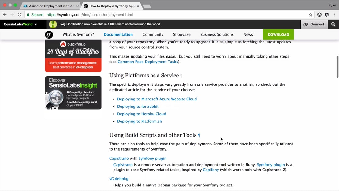 Setup: Server Provisioning > Animated Deployment with Ansistrano | SymfonyCasts