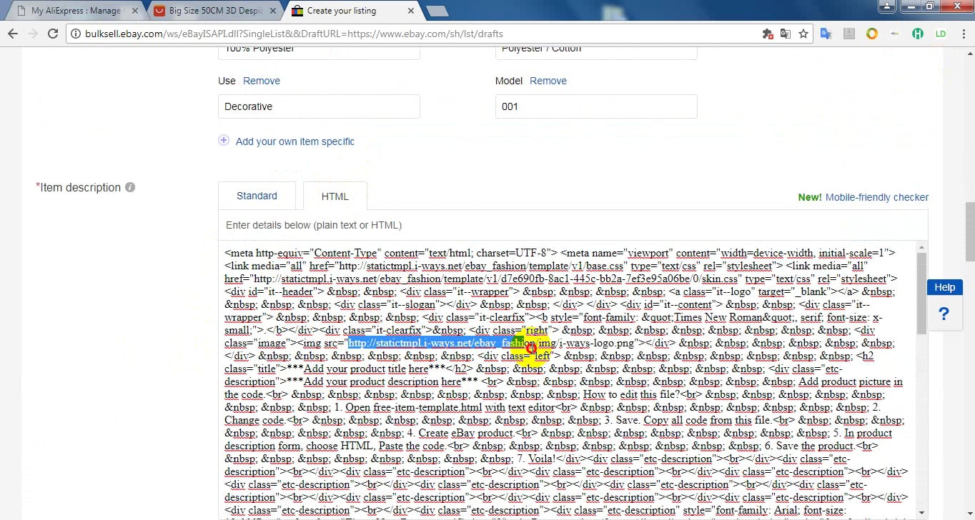 How to upload photo to Description on Vimeo