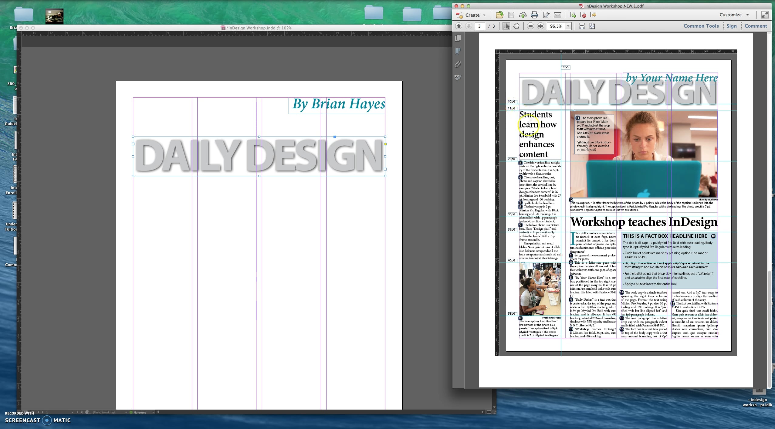 Adobe InDesign Workshop - Tutorial Step 4b-Tints, shadows and ...