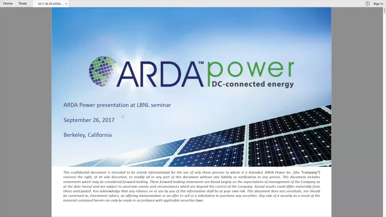The ARDA Power DC Microgrid Platform on Vimeo