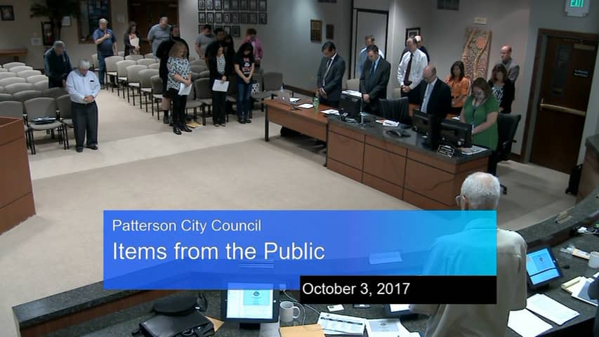 Patterson City Council - 10/3/17 on Vimeo