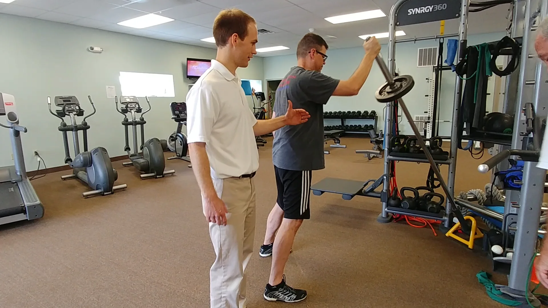 Bilateral Stance 1-Arm Landmine Press on Vimeo