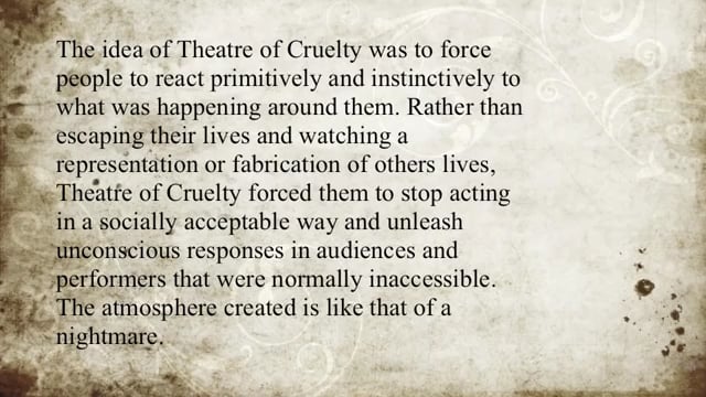 Antonin Artaud - Theatre of Cruelty (1) on Vimeo