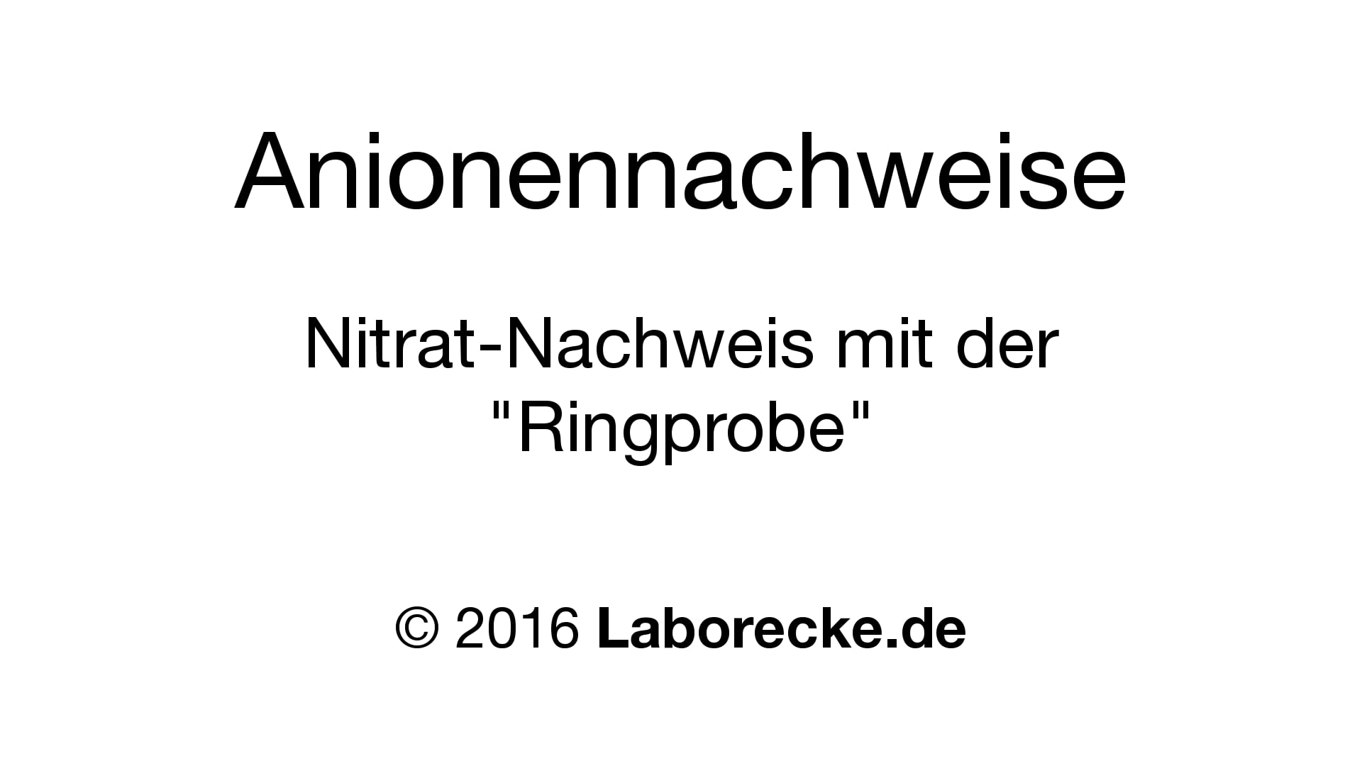 Nitrat-Nachweis mit der Ringprobe on Vimeo