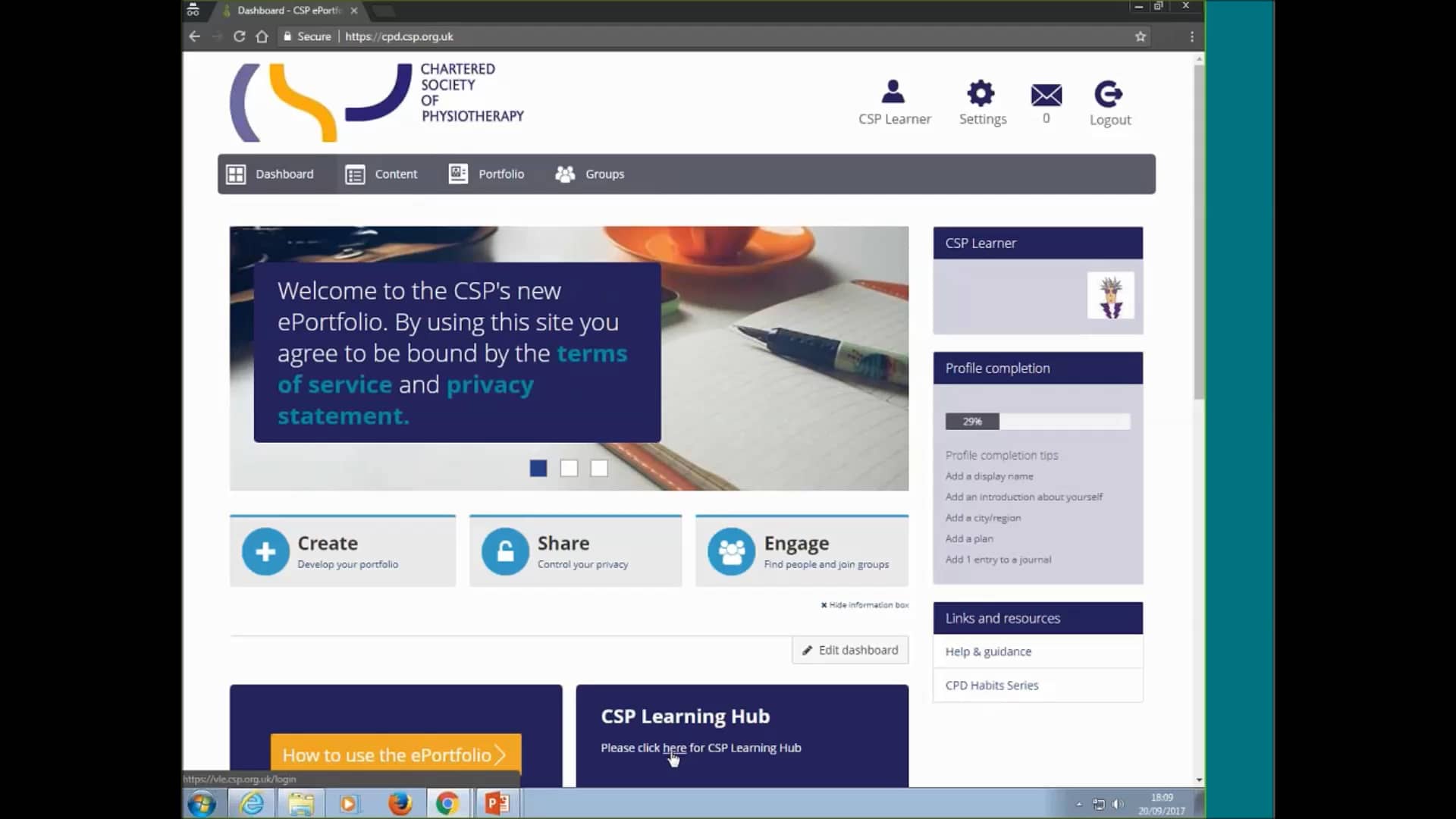 Using the CSP ePortfolio for CPD on Vimeo
