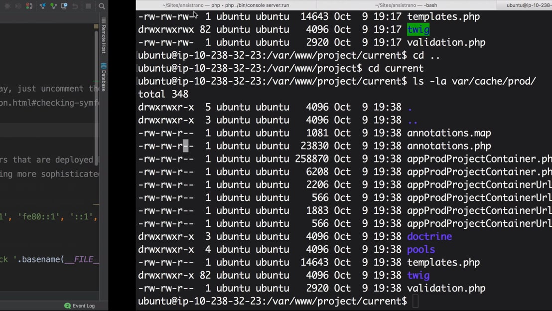 Cache Permission Secrets > Animated Deployment with Ansistrano | SymfonyCasts