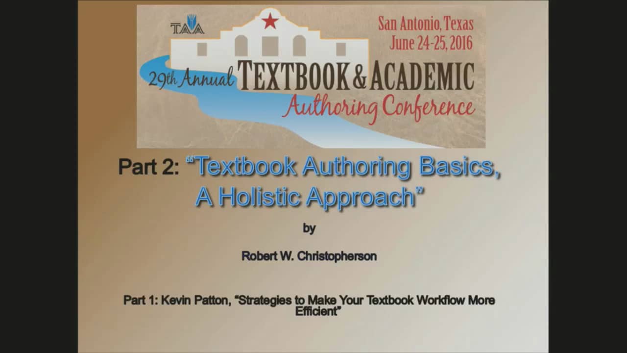 Textbook Authoring Basics-A Holistic Approach (30 sec clip) on Vimeo