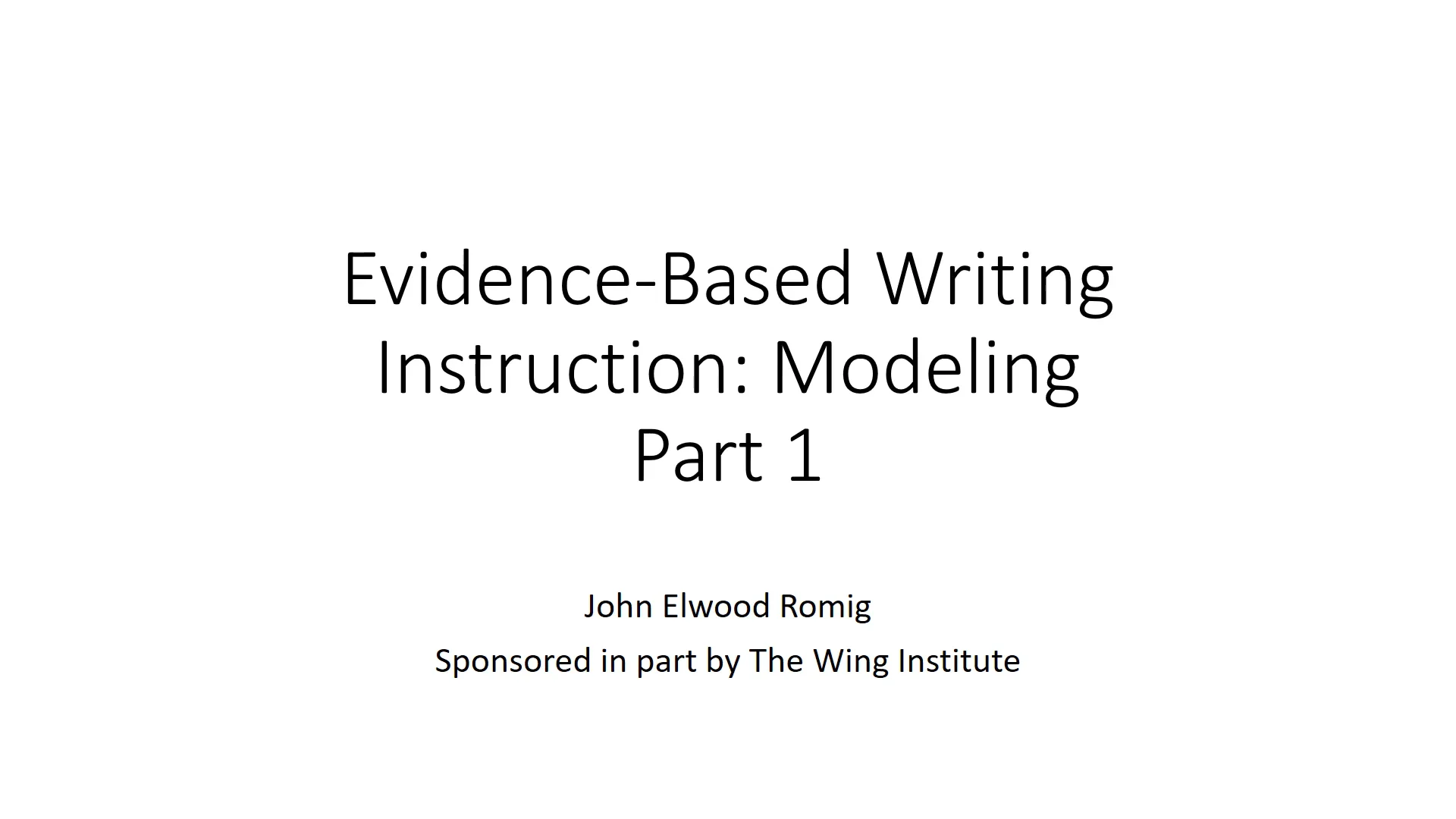 Modeling Instruction Part 1