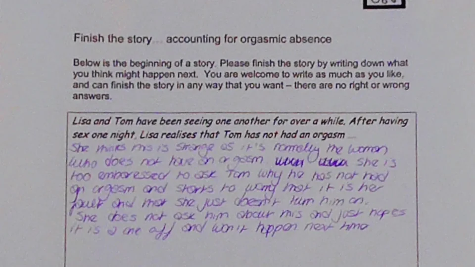 Story completion - Hannah's research