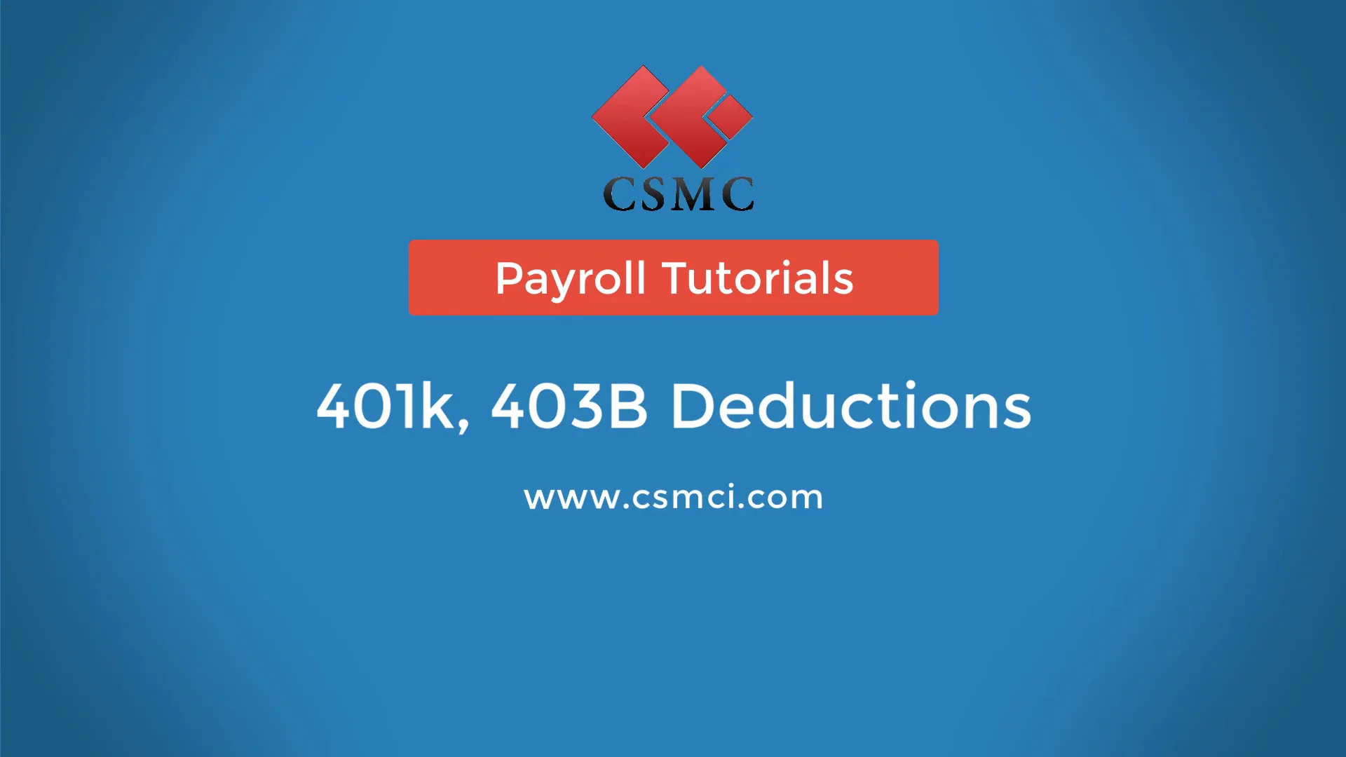 Payroll Training Tutorials - Basic Function: 401k, 403B Deductions on Vimeo