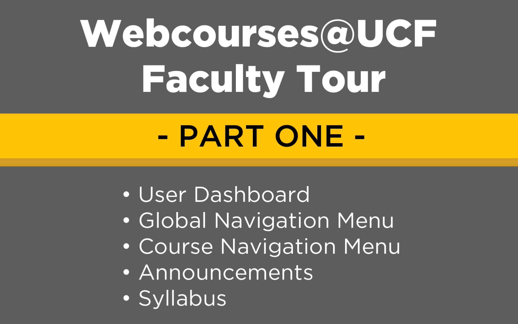 Webcourses@UCF Faculty Tour - Part One on Vimeo